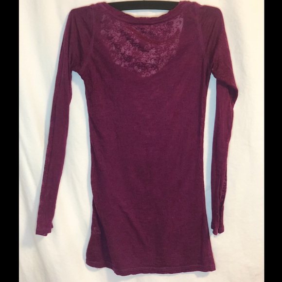 Poof! | Tops | Poof Purple Sheer Long Sleeve Top | Poshmark